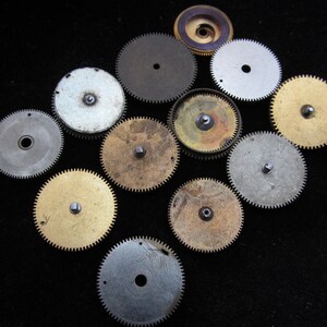 Antique Vintage Clock Watch Parts Cogs Gears Assemblage Steampunk ...