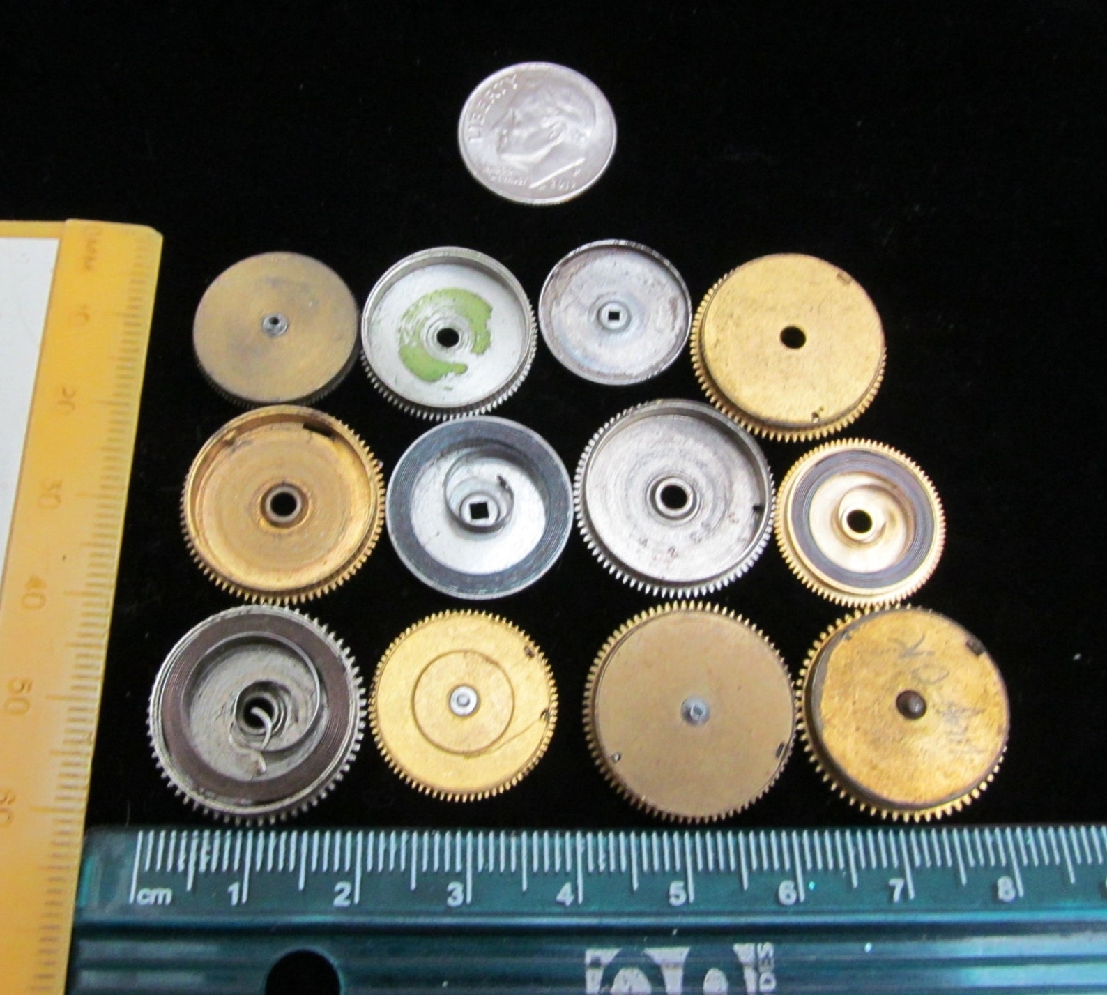 12 Antique Vintage Clock Watch Parts Cogs Gears Assemblage Steampunk ...