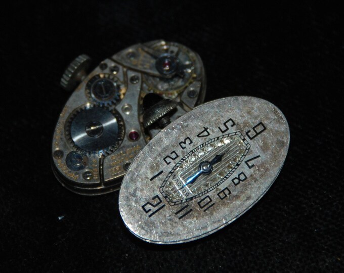 Vintage Antique Oval Watch Movements With Sapphire Crowns and Faces ...