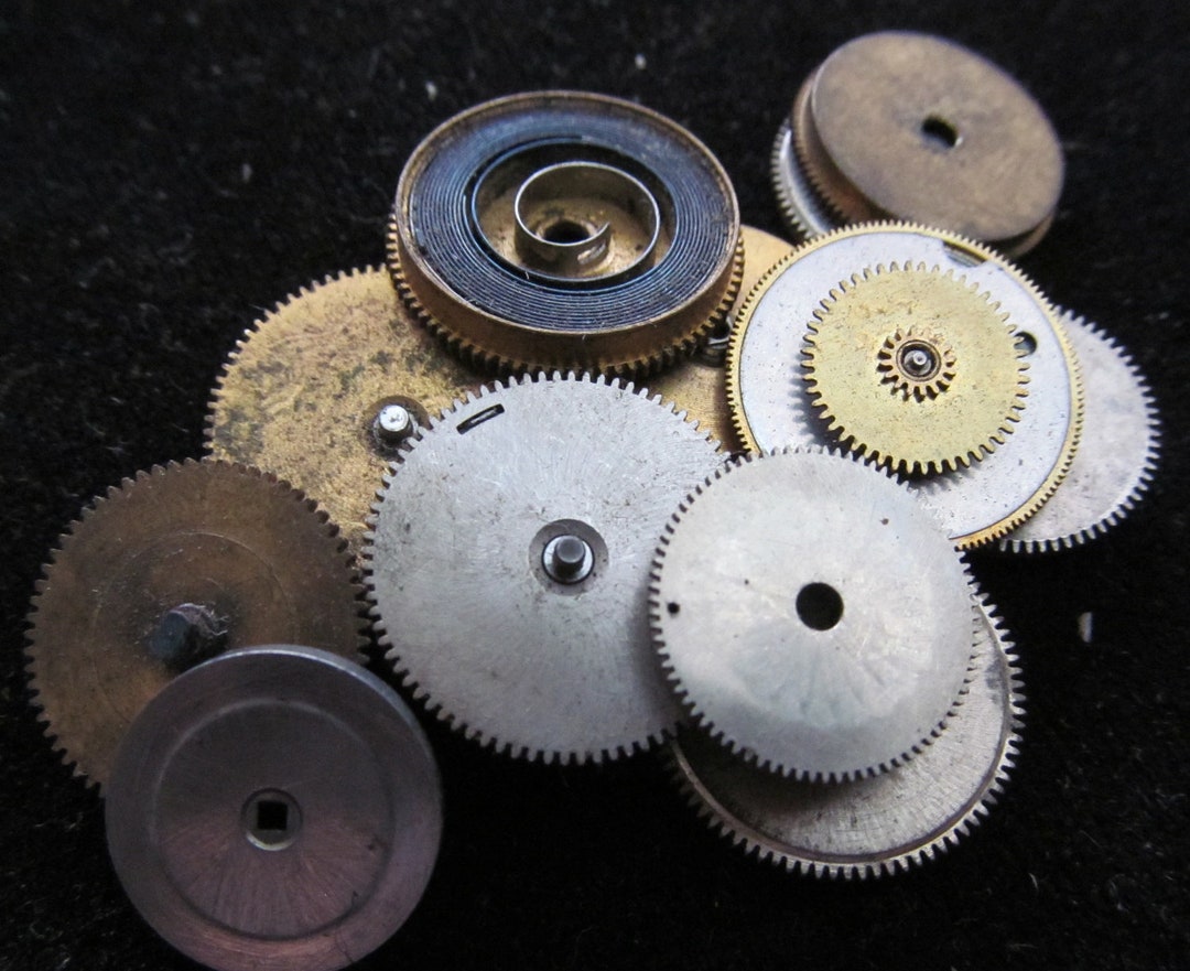 Antique Vintage Clock Watch Parts Cogs Gears Assemblage Steampunk ...