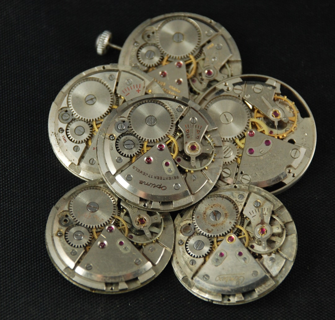 Vintage Antique Round Watch Movements Steampunk Altered Art Assemblage ...