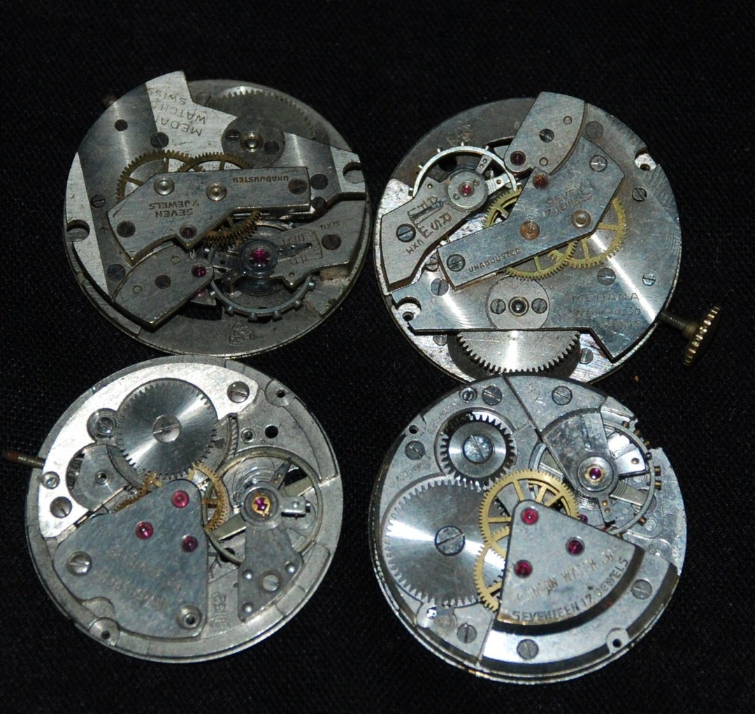 Vintage Antique Round Watch Movements Steampunk Altered Art Assemblage ...