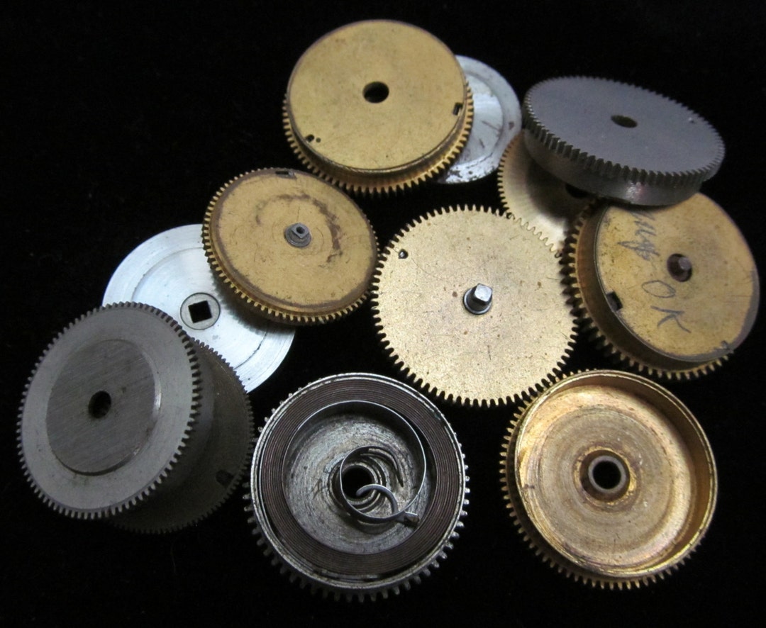 12 Antique Vintage Clock Watch Parts Cogs Gears Assemblage Steampunk ...