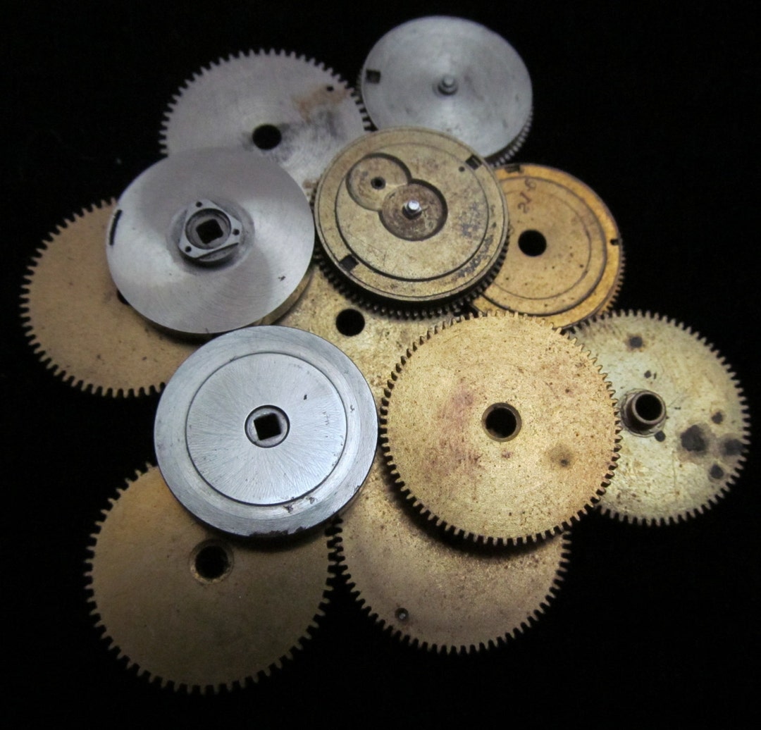 12 Antique Vintage Clock Watch Parts Cogs Gears Assemblage - Etsy