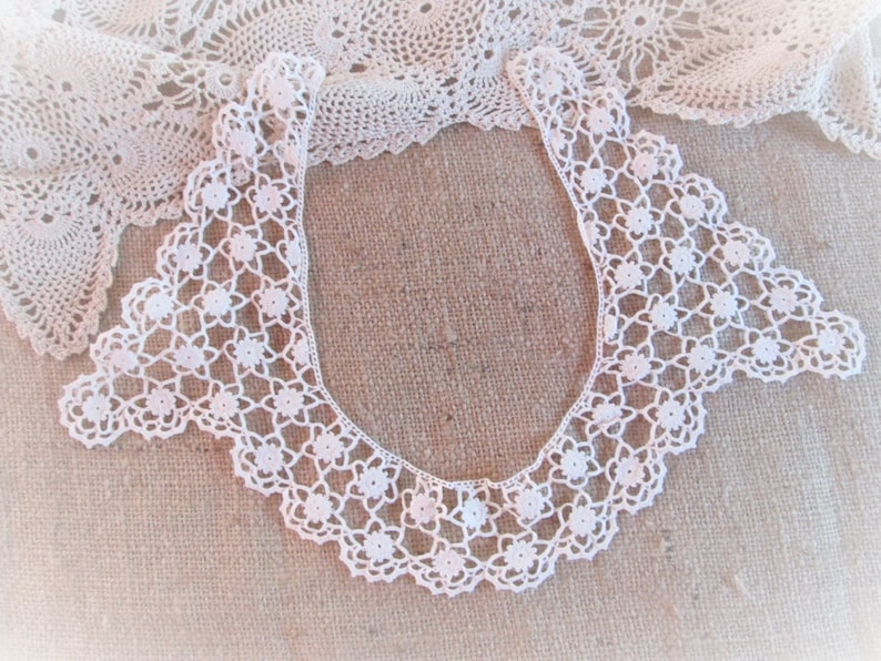 Antique Lace Collar Hand Crochet Crocheted Clothing Accessories Sewing ...