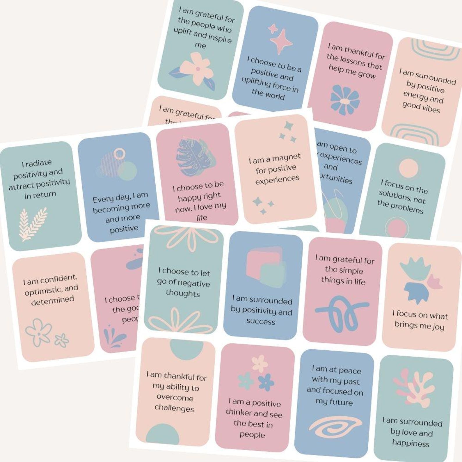 100 Positive Thinking Affirmation Cards - Etsy