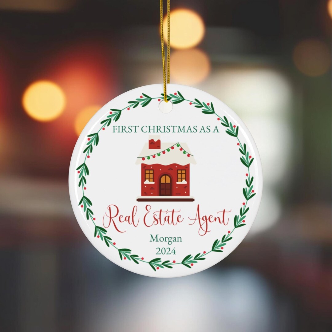 Custom New Real Estate Agent Christmas Ornament, Personalized Real ...