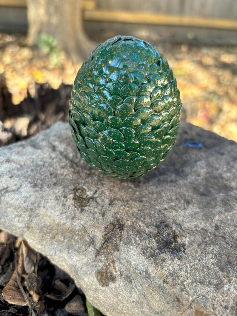 Standard Size Hatched Dragon-scale Egg Green Scale and Blue Interior - Etsy