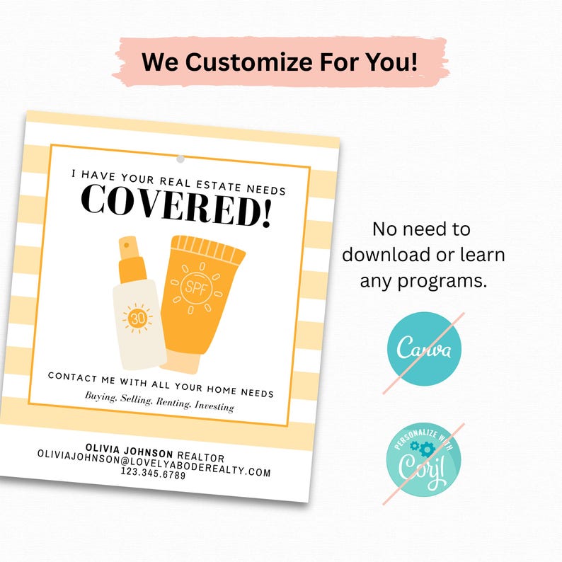 Pop by Gift Tag Real Estate Party Favor Realtor Marketing Open House ...