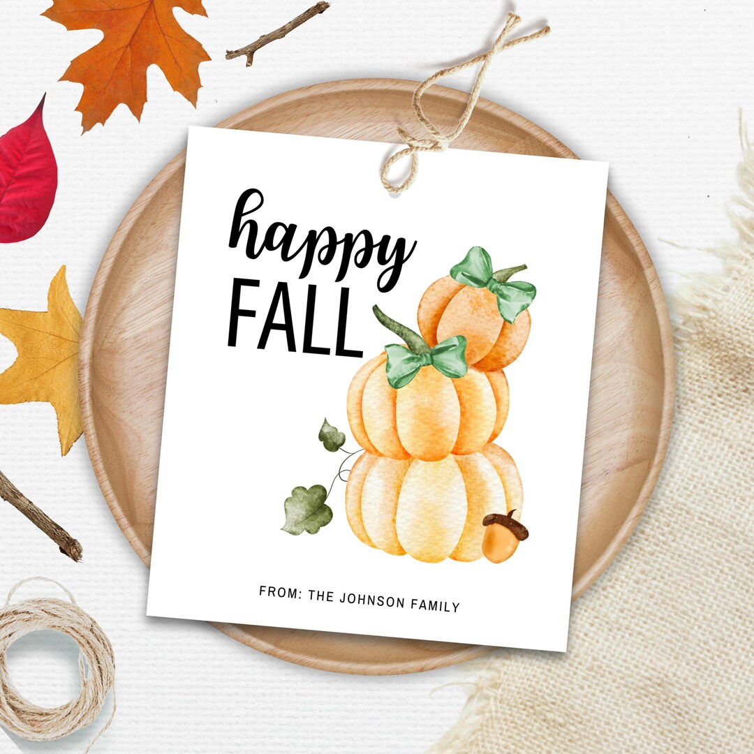 Happy Fall Gift Tag Pumpkin Party Favor Fall Autumn Realtor Real Estate ...