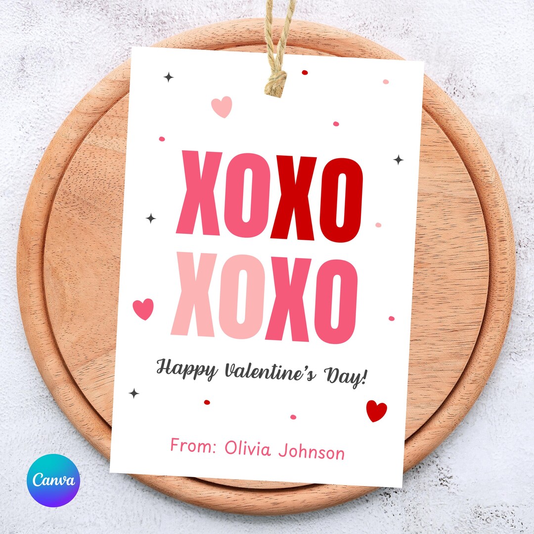 Valentine Gift Tag Party Favor Pop by Canva Template Printable Custom ...