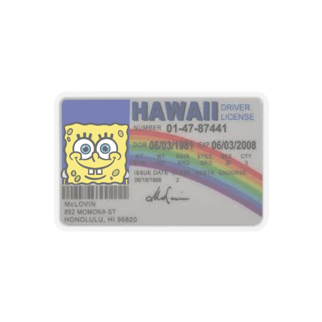 Spongebob mclovin Fake ID - Etsy