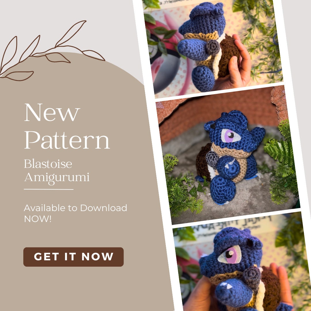 Turtle Blastoise Amigurumi Crochet Pattern Free Learn to Crochet Guide ...