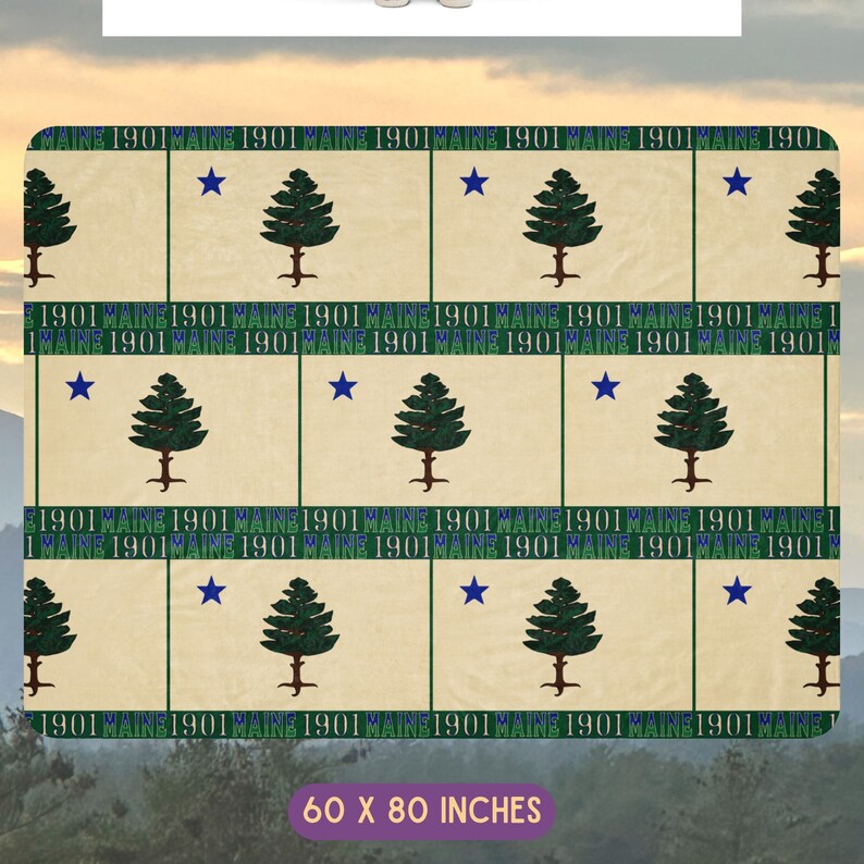 Maine Pine Tree Historic Vintage Flag 1901 Blanket, Maine Bulk ...