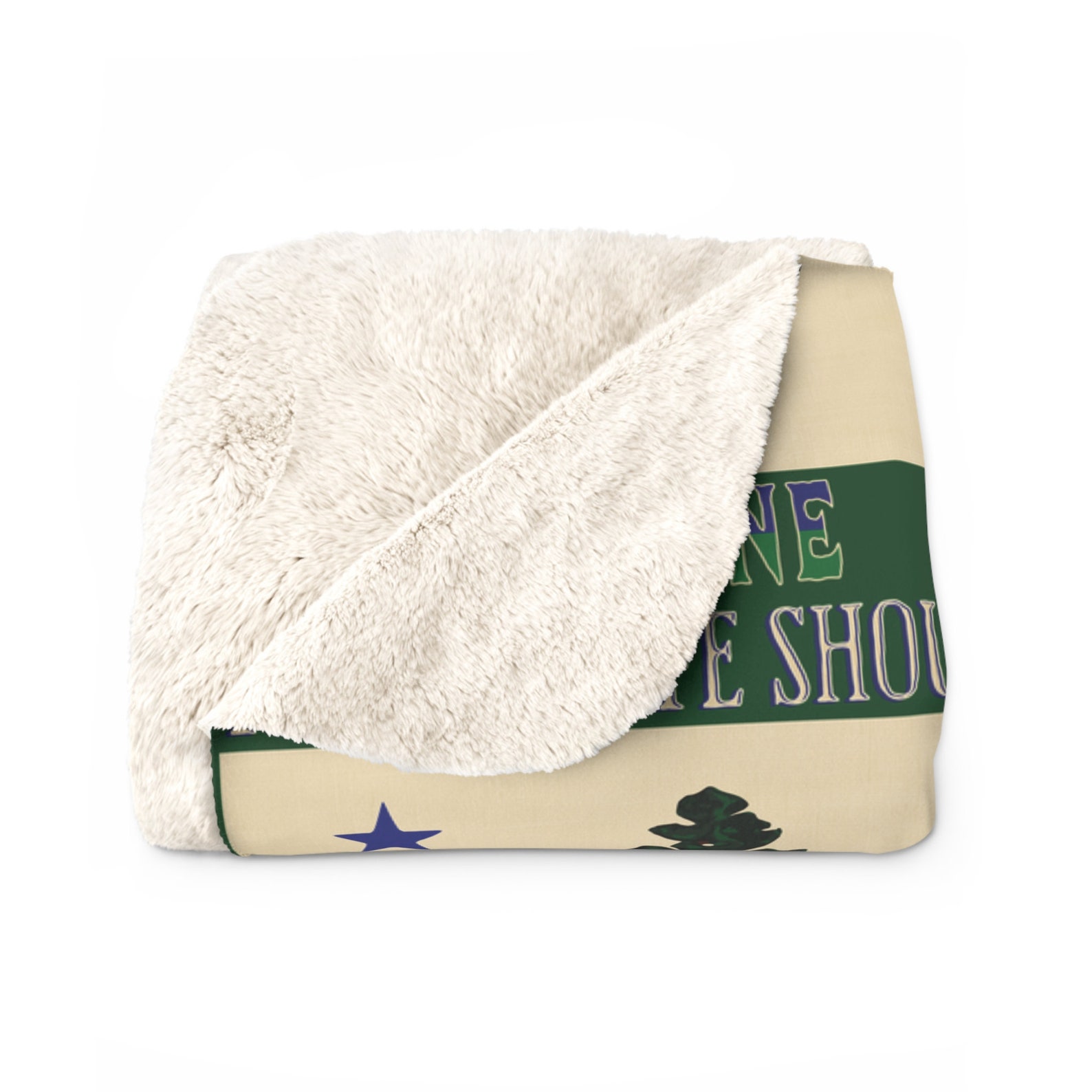 Maine State Pine Tree Historic Vintage Flag 1901 Cozy Sherpa Blanket ...