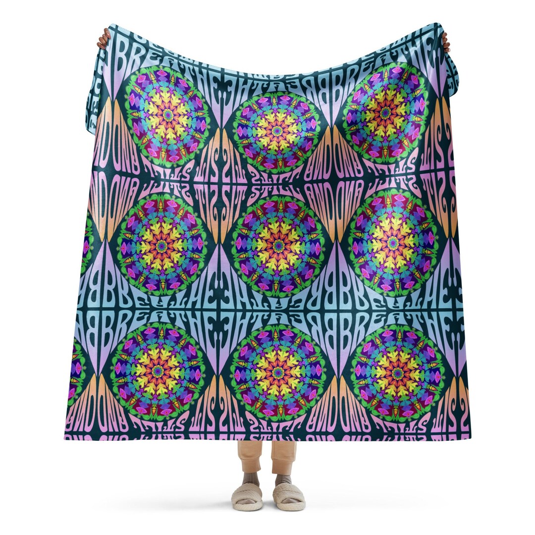 Mandala Chakra Meditation Breathwork Yoga Plush Sherpa Blanket Gift ...