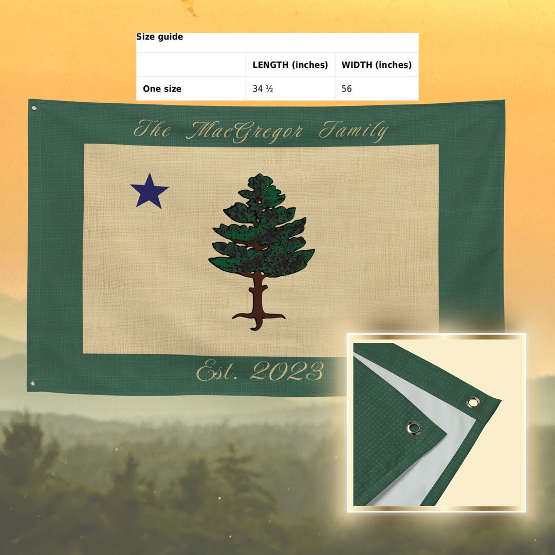 Maine State 1901 Custom Personalized Flag Banner, One-sided Tapestry ...