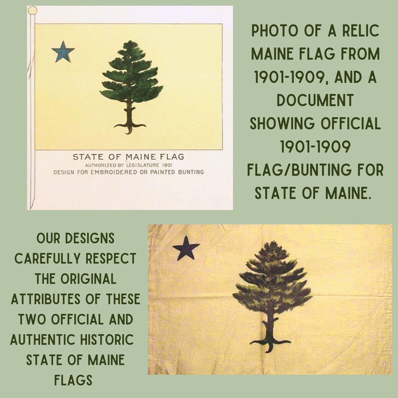 Maine Historic Pine Tree Flag Personalized Custom Banner for ...
