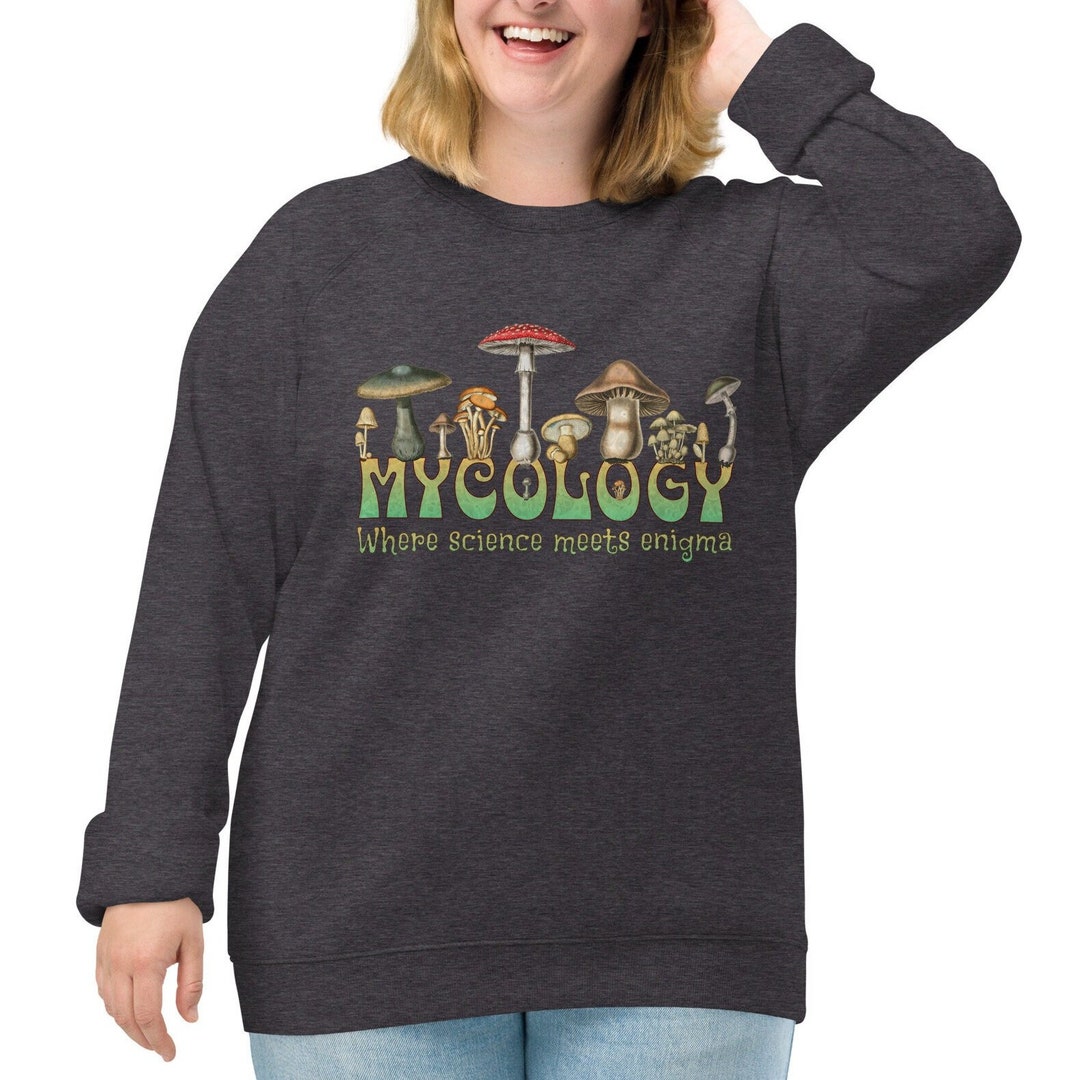 Mycology Organic Raglan Sweatshirt, Gift for Mycologist or Mushroom ...