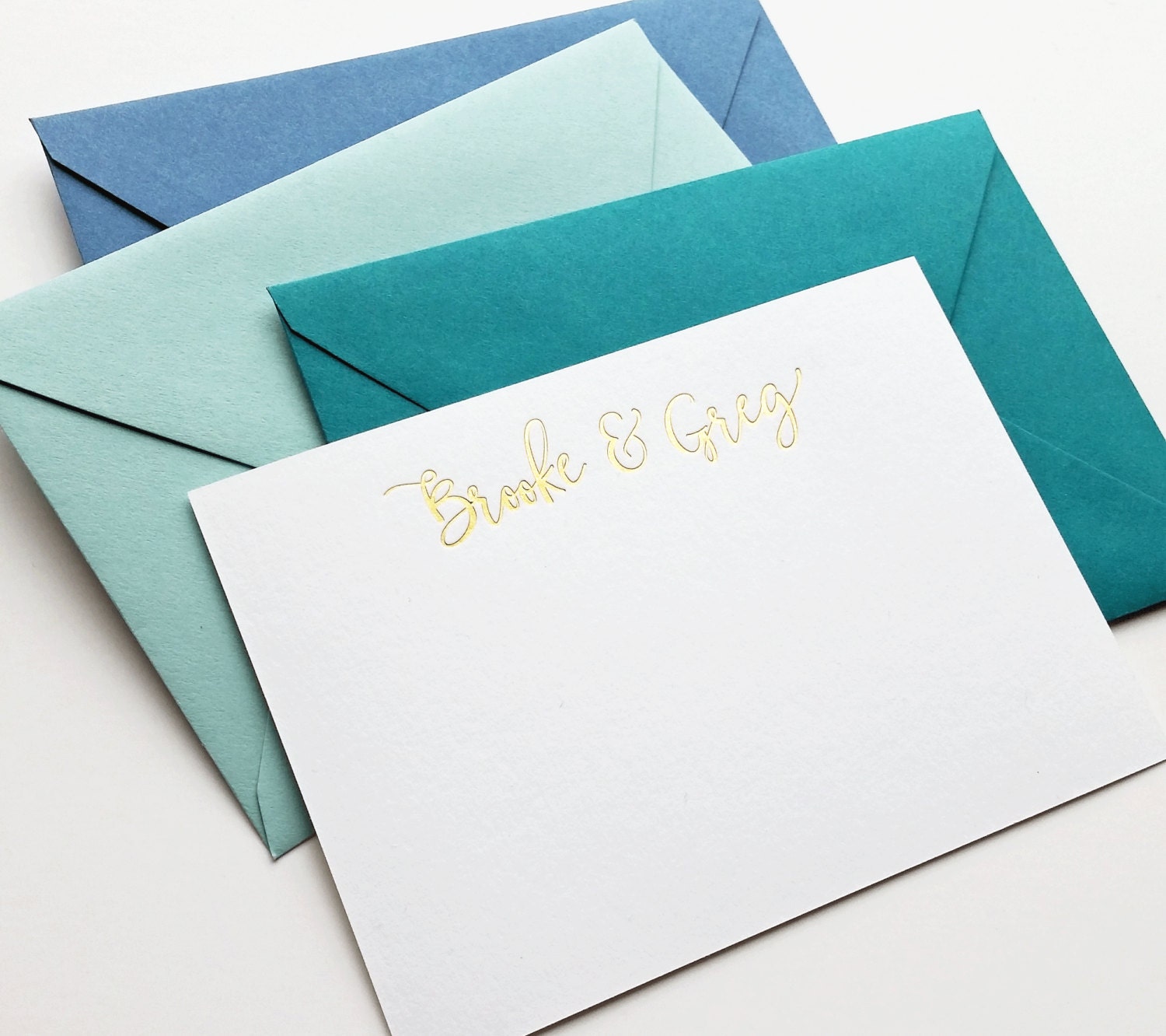 Custom Gold or Silver Foil Stamped Note Cards Calligraphy - Etsy