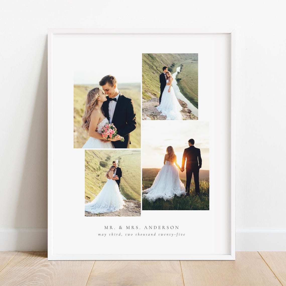 Photo Collage Template - Printable Wedding Anniversary Photo Poster ...