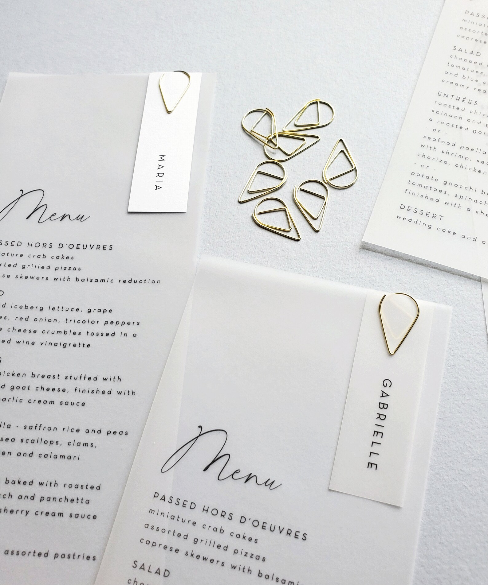 Clear Wedding Menus With Name Card and Clip Custom Printed - Etsy