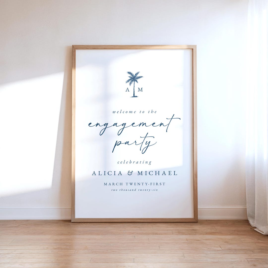 Printable Engagement Party Sign Template - Editable Engagement Party ...