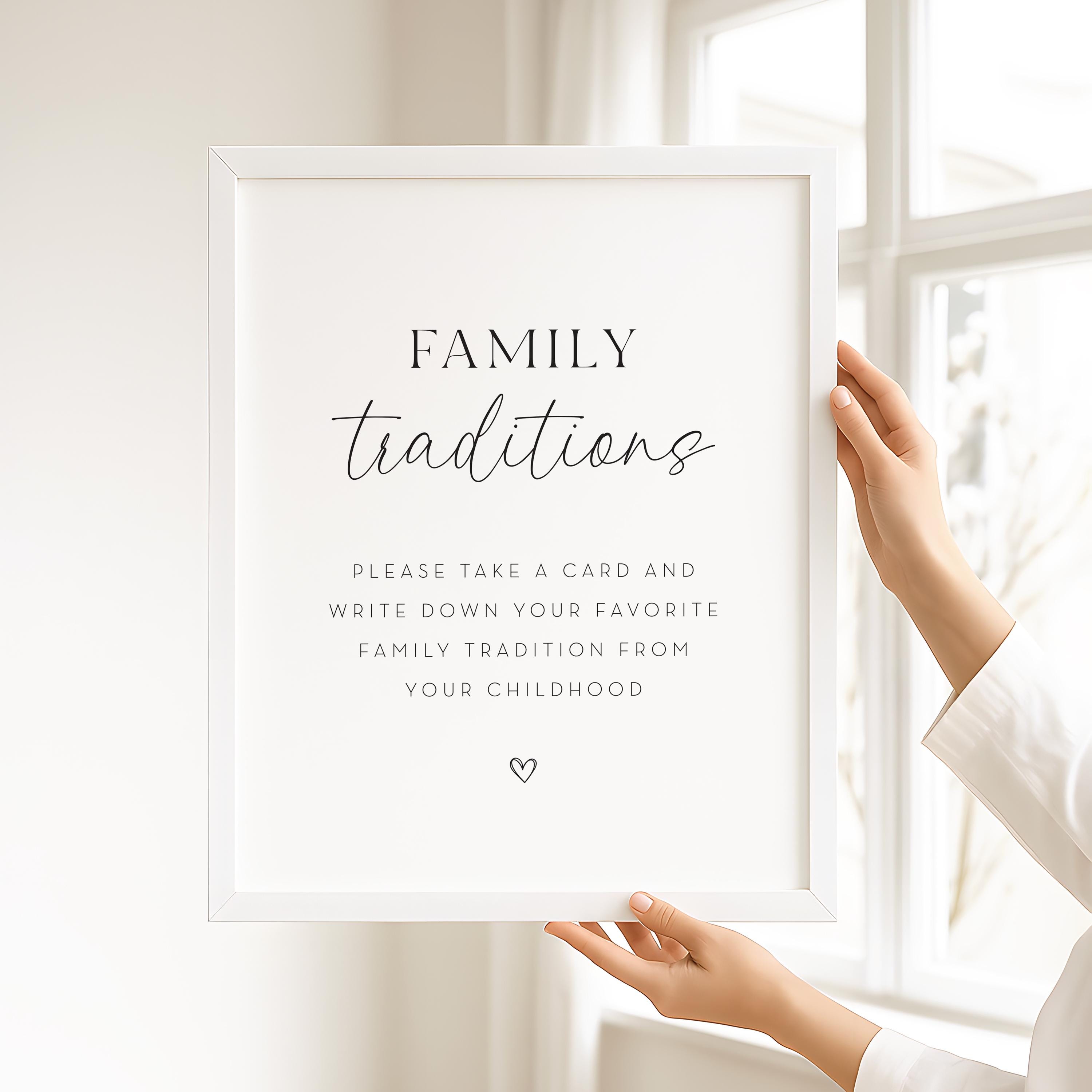 Baby Shower Family Traditions Sign and Cards: Printable Game (instant ...