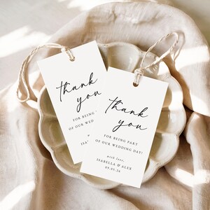 Editable Wedding Tag Template, Printable Favor Tags, Minimalist ...