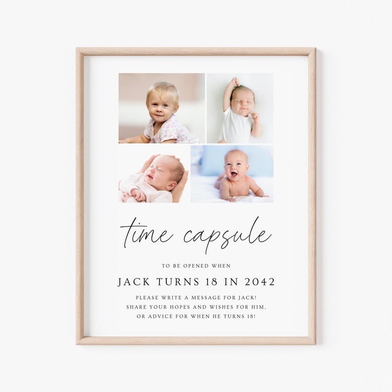 First Birthday Time Capsule Sign and Cards: Printable Keepsake (instant ...