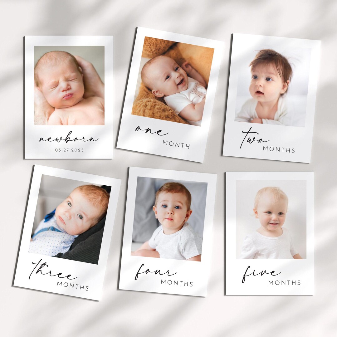 First Birthday Photo Banner Template: DIY Milestone Party Decor ...