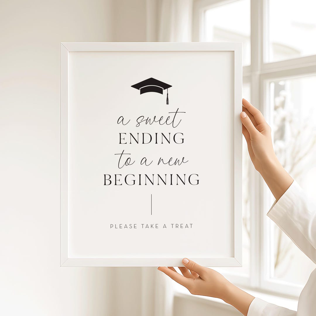 Printable Graduation A Sweet Ending Favor Sign - High School or College ...