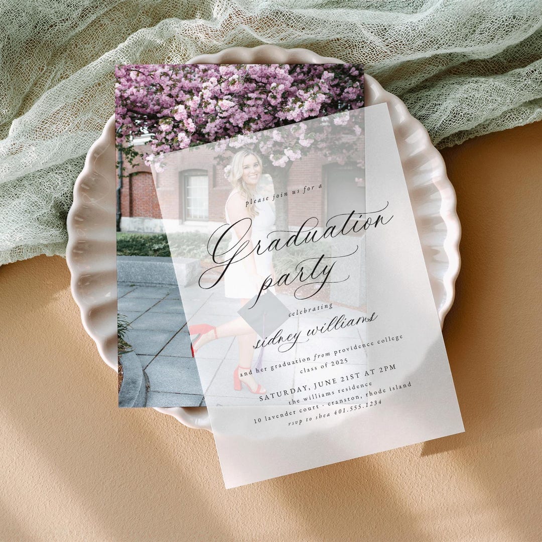 Graduation Party Invitation Template - High School or College Photo ...