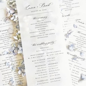 Clear Wedding Programs - Custom Printed Modern Script Vellum ...