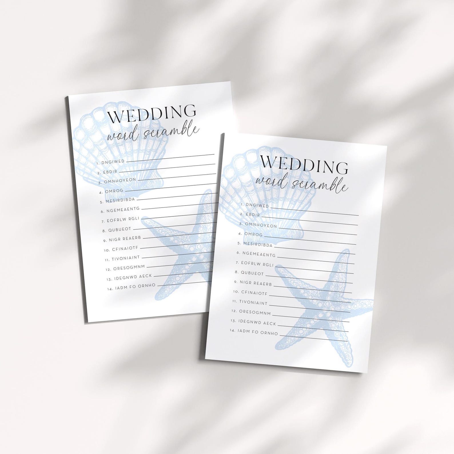Beach Wedding Word Scramble Game: Bridal Shower Activity (printable PDF ...