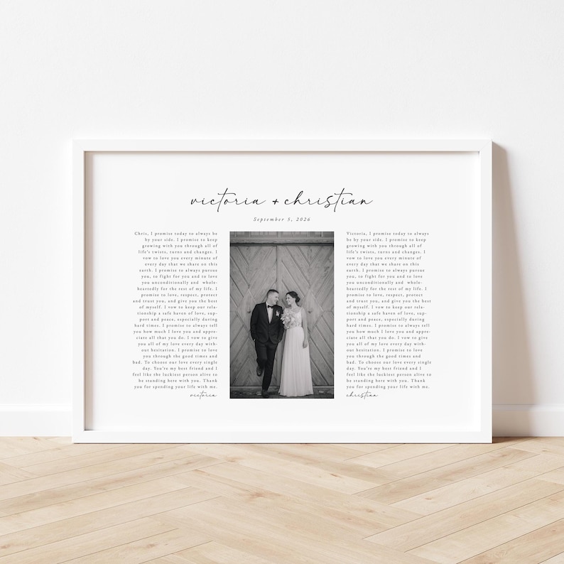 Wedding Vows Template, Printable His and Her Vows, Anniversary Newlywed ...