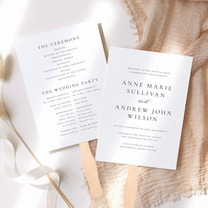 Wedding Program Fan - Etsy
