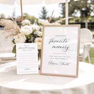 Share A Memory Sign and Card Template - Printable Funeral Favorite ...