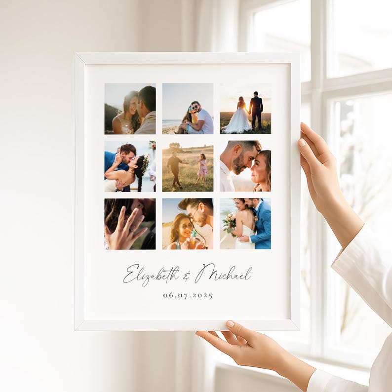 Personalized Photo Collage Print - Couples Gift, Picture Poster Gift ...