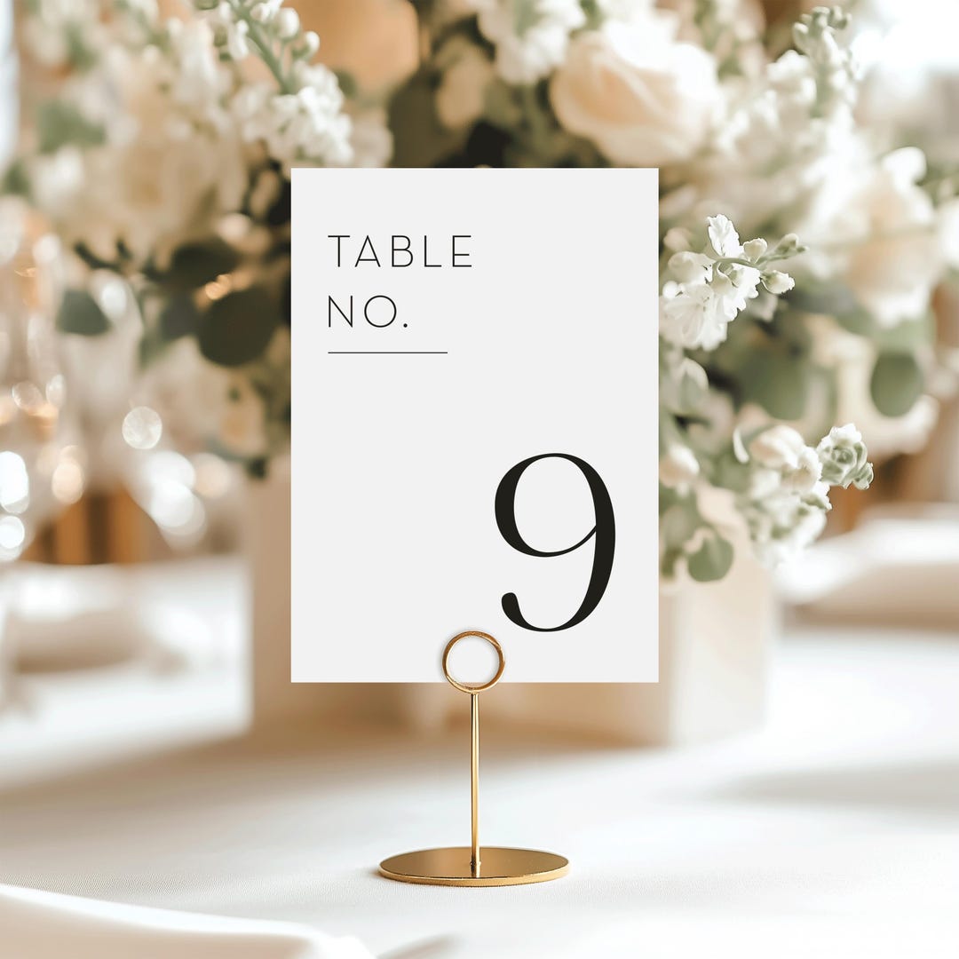 Printable Minimalist Black Wedding Table Numbers 1-30 (digital Download ...