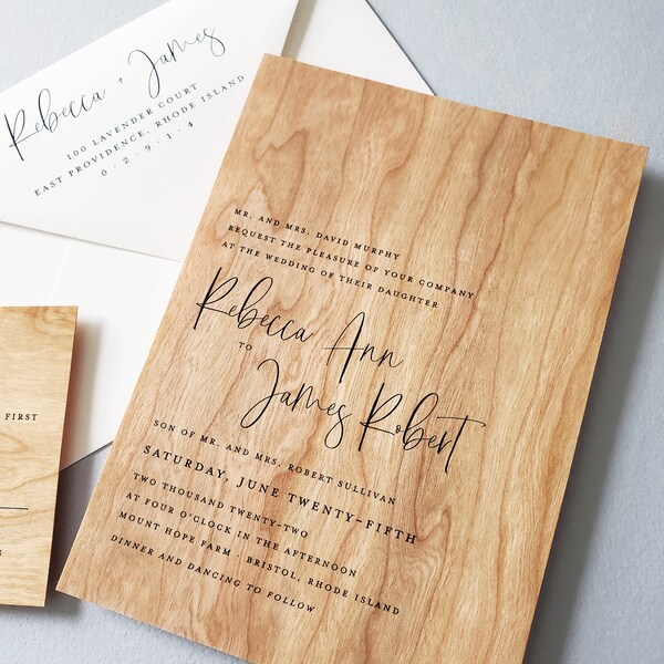 Wooden Invitations - Etsy
