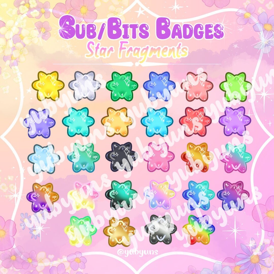 28 Cute Kawaii Star Fragments Animal Crossing Inspired Bit / Sub Badges ...