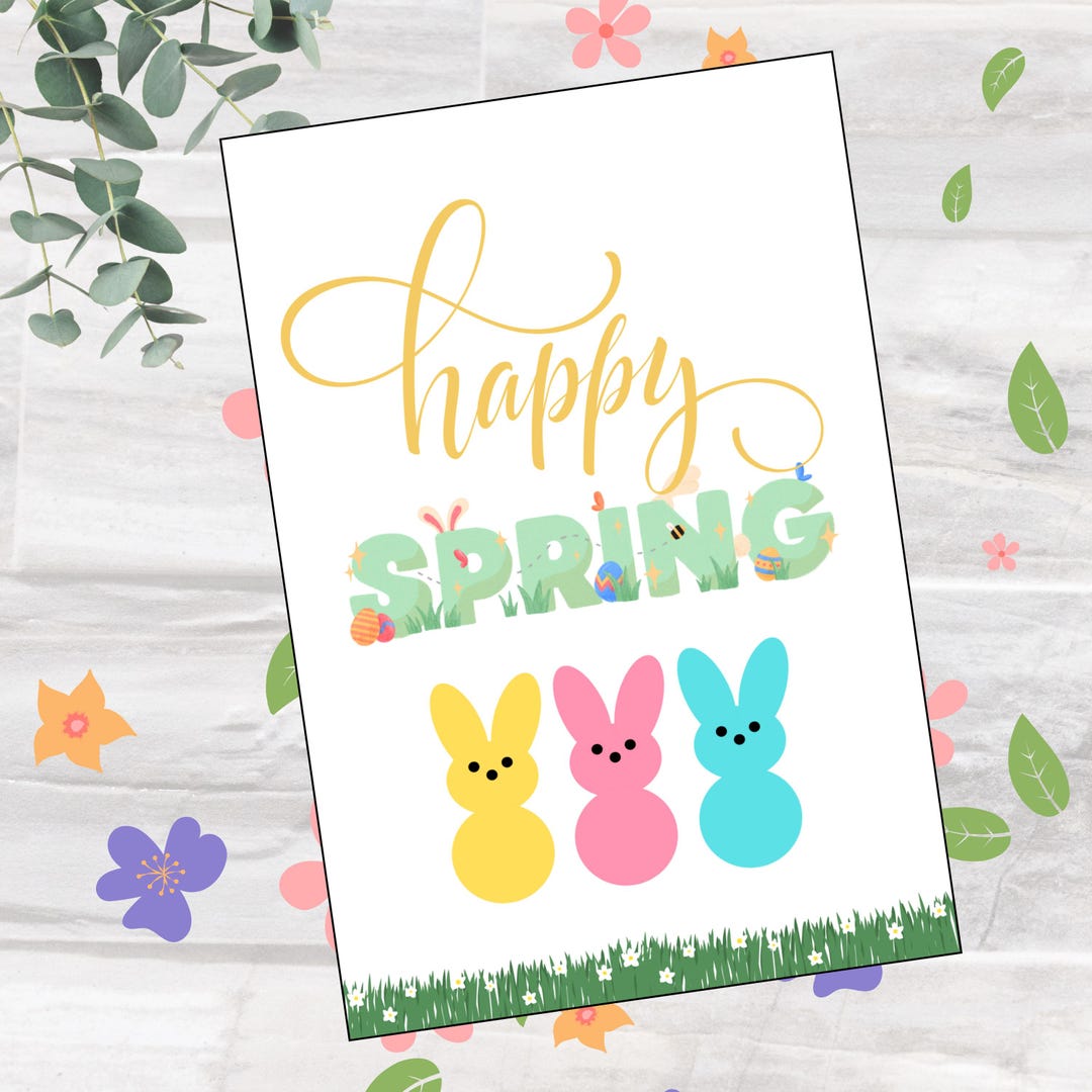 Happy Spring Greeting Card | Printable Greeting Card - Etsy