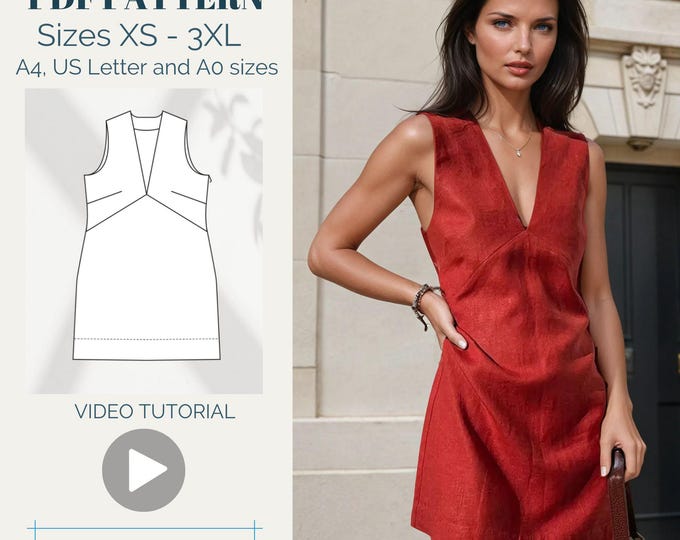 Women's Gathered Tunic PDF Sewing Pattern - Etsy Canada