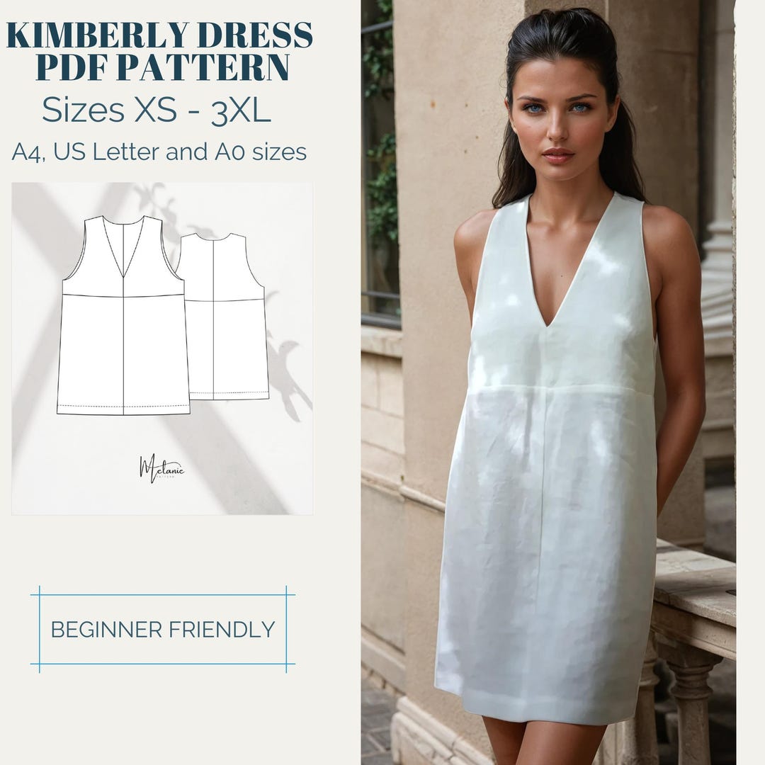 Linen Mini Dress Sewing Pattern: Beginner Friendly (XS-XXXL) (digital ...