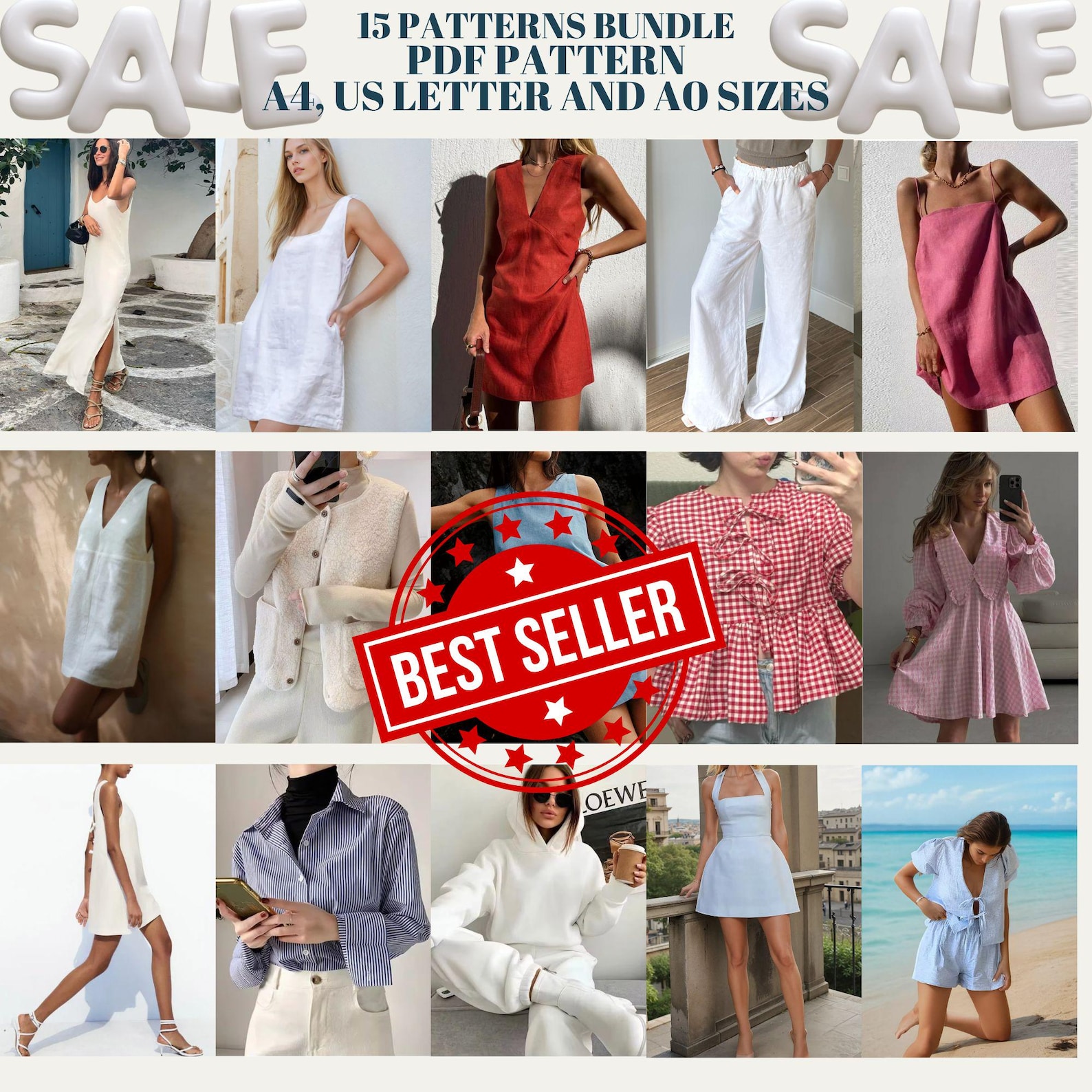 Betty Blouse Sewing Pattern: Women's Linen Top (digital Download, XS ...