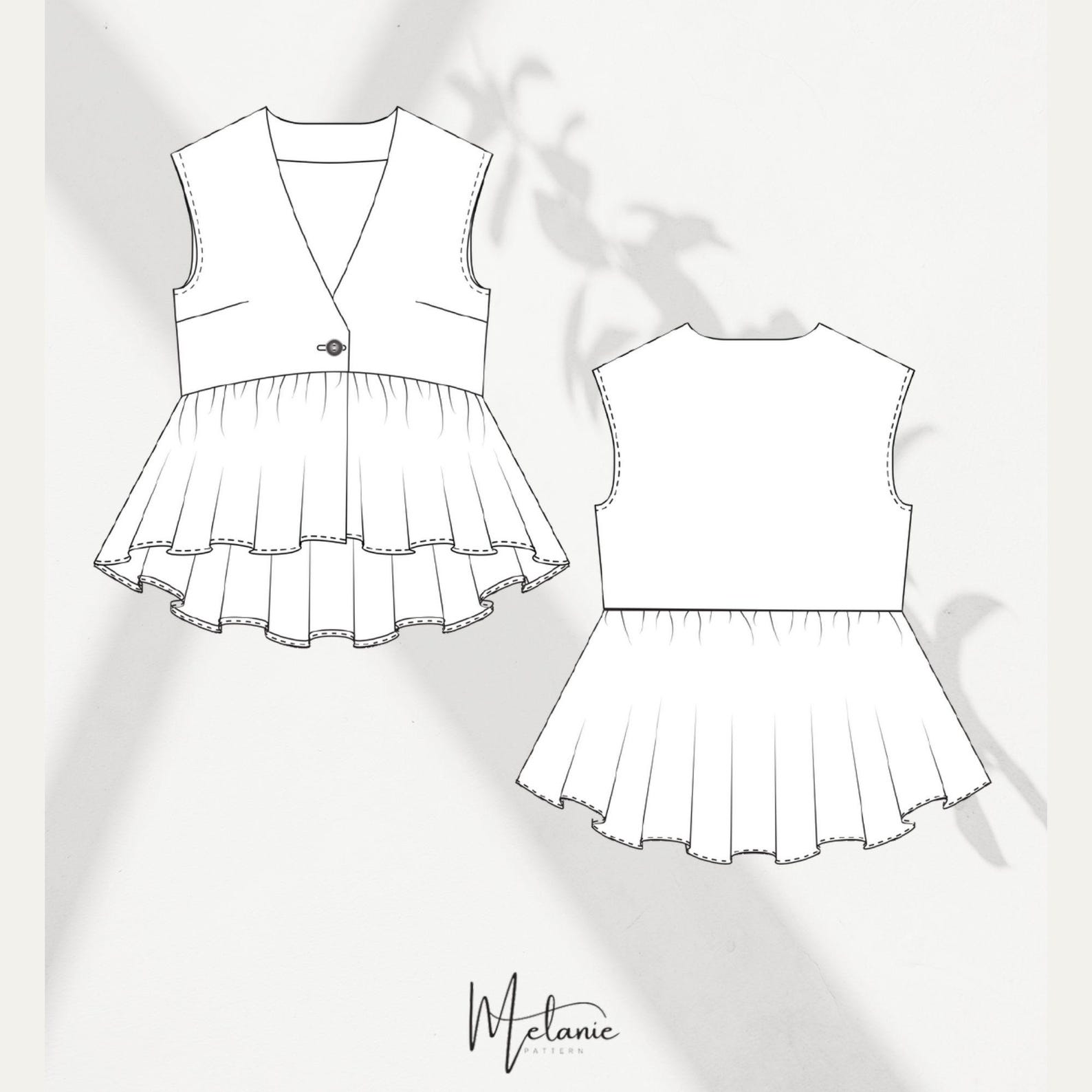 Betty Top and Wide Leg Pants Sewing Pattern: Illustrated Guide (PDF ...