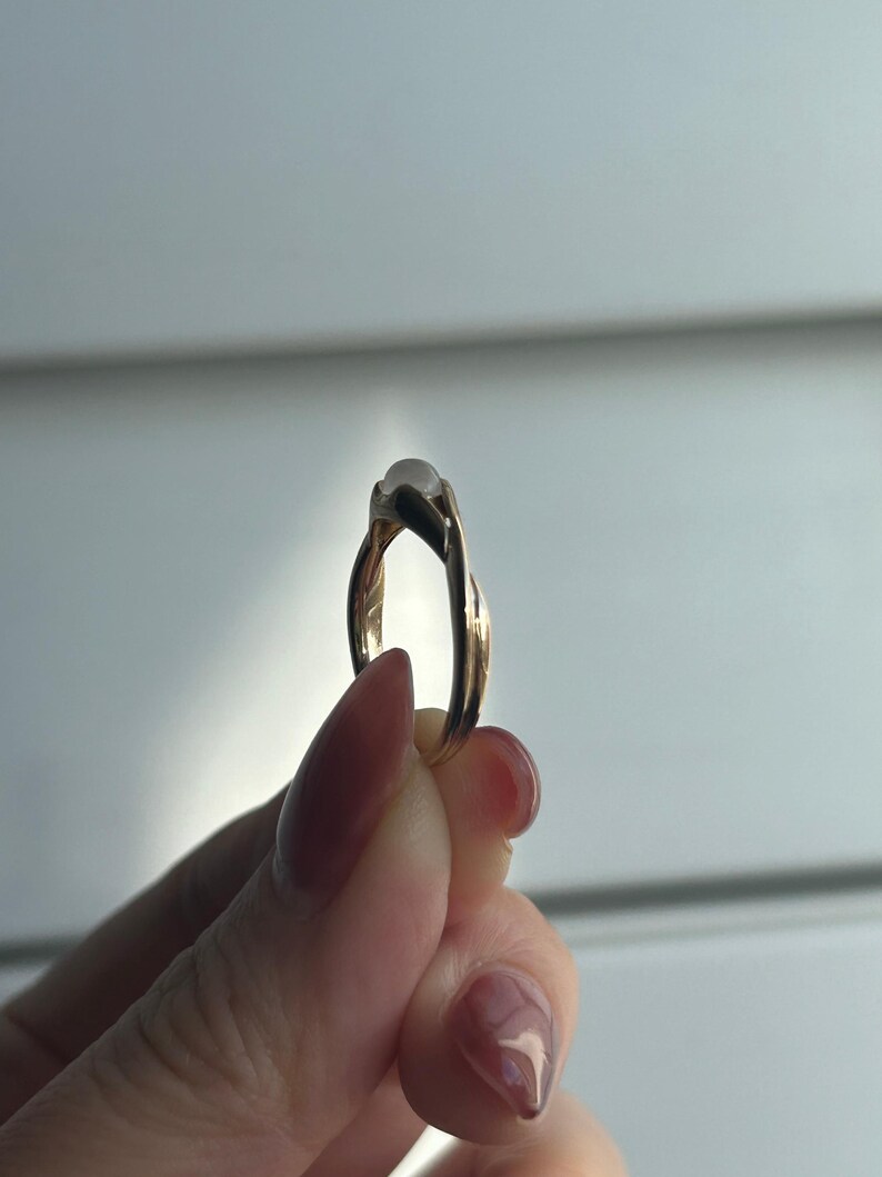 Vintage 18k Yellow Gold Cat's Eye Moonstone Ring - Size 5.5 - Etsy