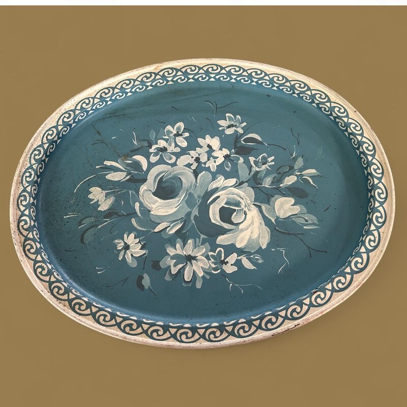 Floral Metal Tray - Etsy