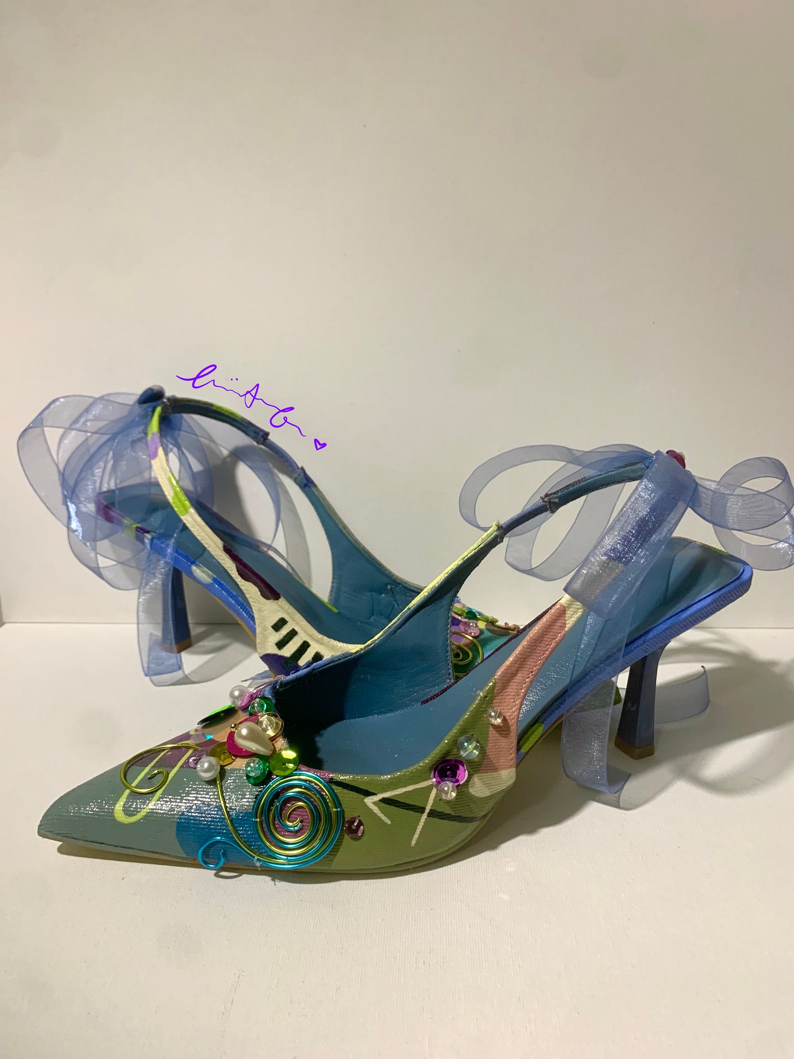 Lemon Pepper Steppers — “anything for You” Multicolor Sligback Heels - Etsy